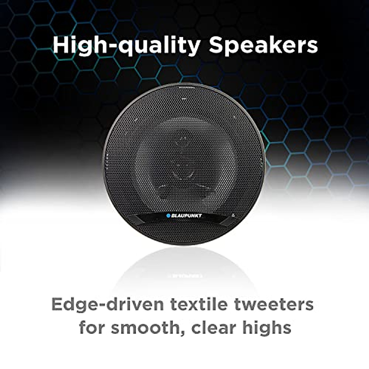 Blaupunkt GTX630 GTX Series GTX630 6.5-in. 300-Watt-Peak 3-Way Coaxial Speakers, Black