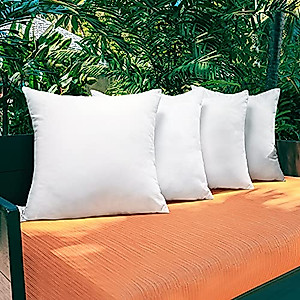 OTOSTAR Outdoor Throw Pillow Inserts - Pack of 1 Water Resistant Cushion Inner Pads for Patio Garden Coffee House Decorative Waterproof Pillow Inserts 20x20 Inch -White