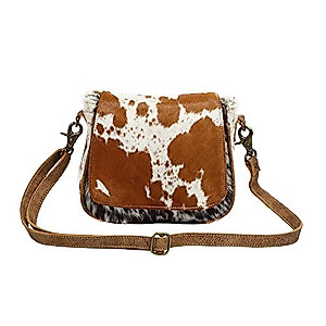 Myra Bag Flap Over Cowhide & Leather Small Crossbody Bag S-1215