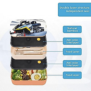 Advanced Snowmobile Adult Lunch Box, Bento Box, With Cutlery Set Of 3, 2 Compartments, Rectangular, Lunch Box For Adults