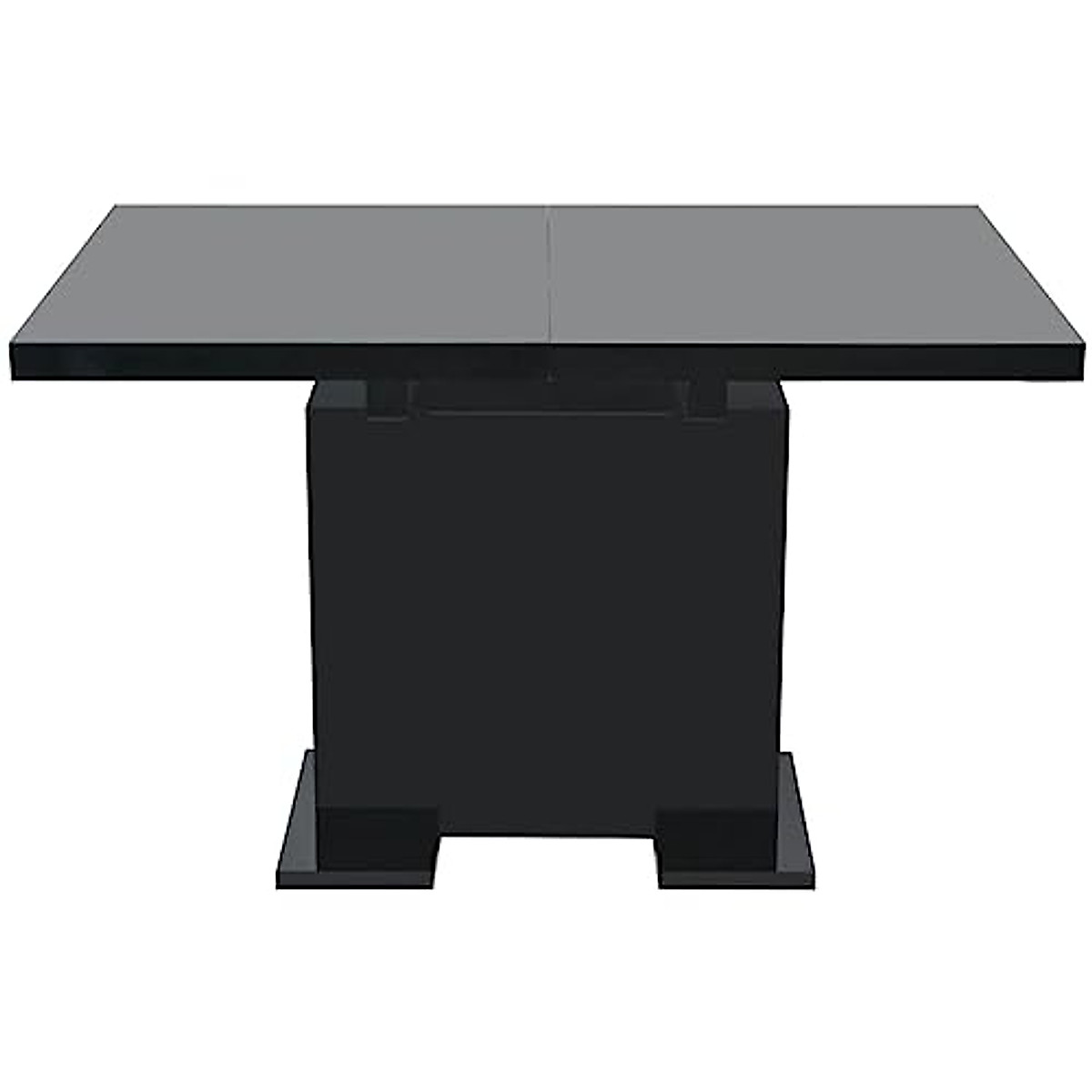 WHOPBXGAD Extendable Dining Table,Restaurant Counter, Kitchen Table, Easy to Assemble Suitable for Small Spaces, Flats, Bars, Restaurants,High Gloss Black