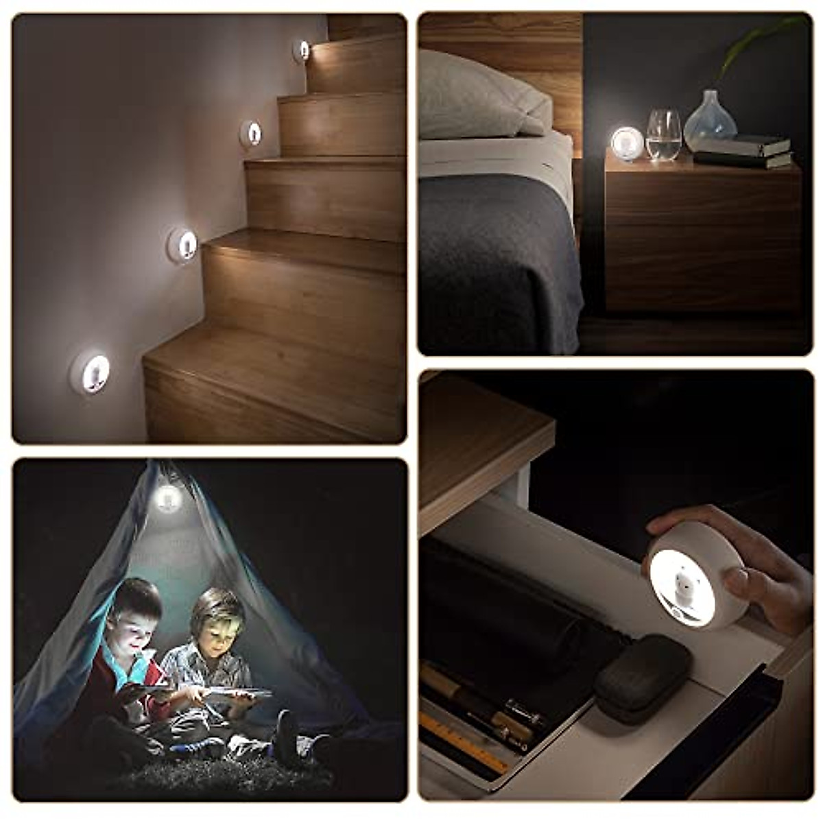 ALACRIS Cute Cat Motion Sensor Night Light (2 Pack), Cordless Rechargeable LED Night Light, Stick-Anywhere Closet Lights Stair Lights, Wall Lights for Hallway, Bedroom, Kids Room