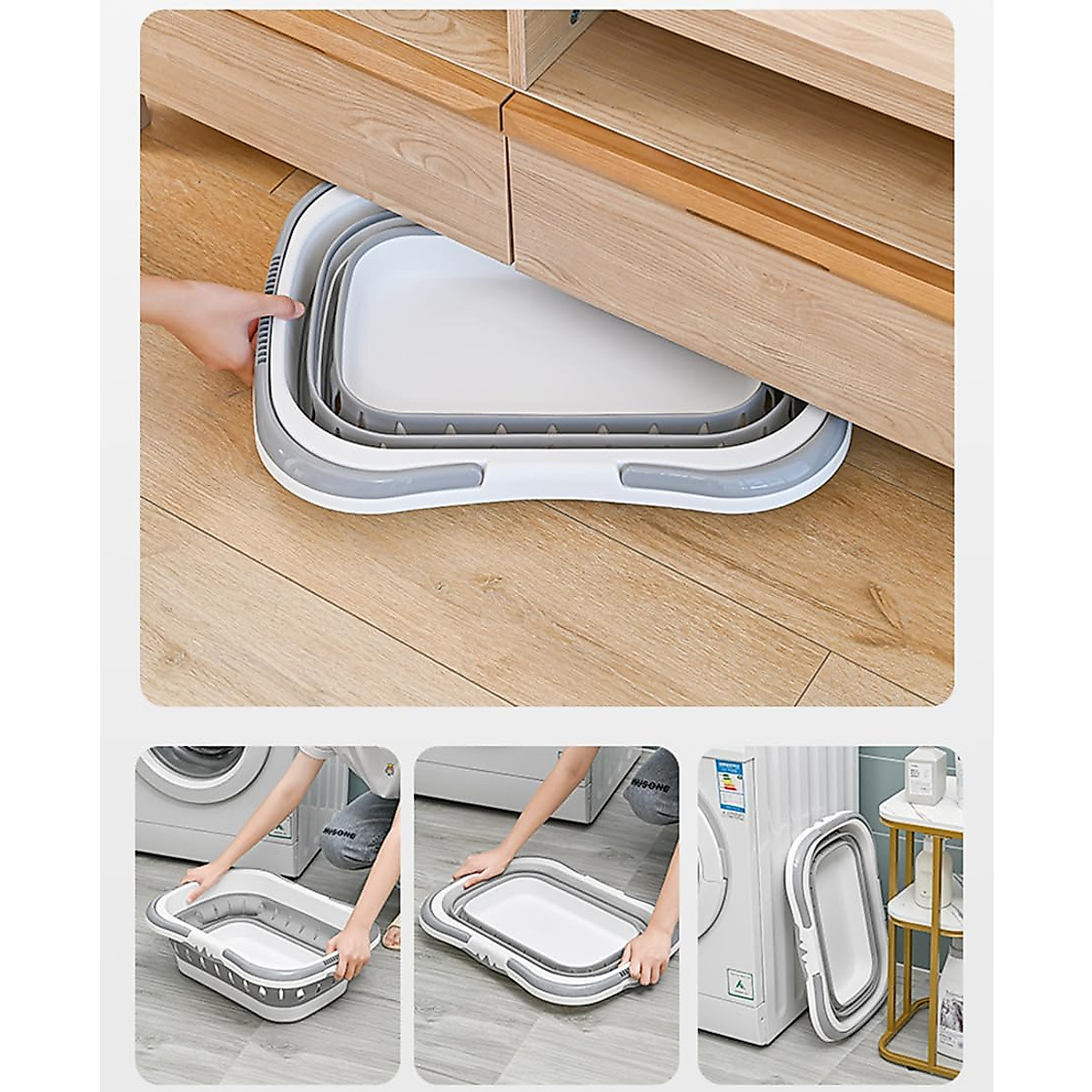 Portable Shower Caddy Bathroom Tote, Collapsible Shower Basket with Handles, Multipurpose Caddy for Cleaning Supplies Shower Gym Camper Dorm(Blue)