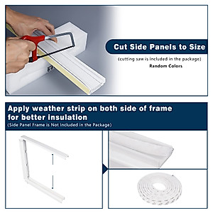 Pearwow Window AC Side Panel,Air Conditioner Insulating Panel Kit for Window AC Units,2-Pack,17-Inch High x 10-Inch Wide,White