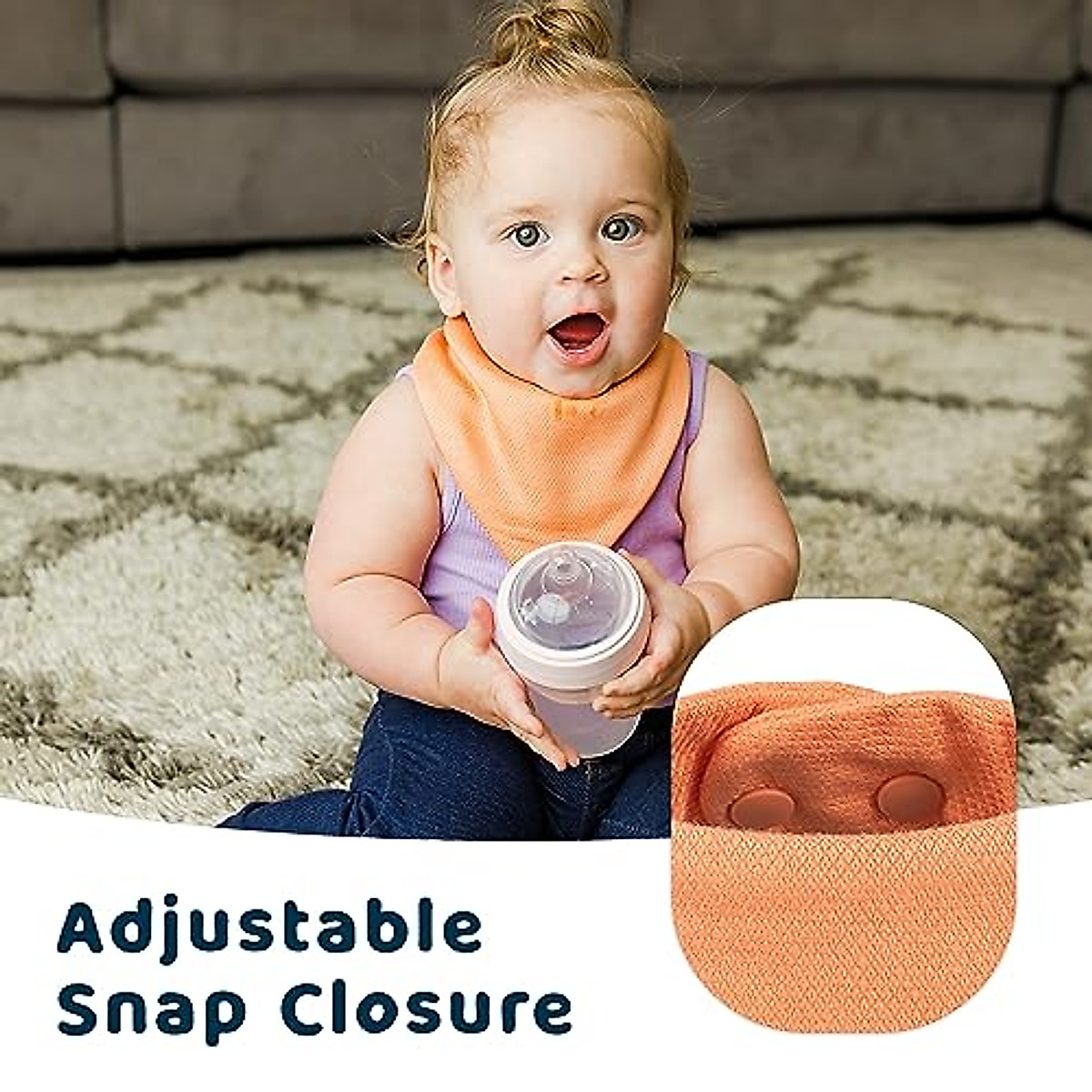 Tiny Twinkle Bandana Scarf Bibs 6 Pack - Waterproof and Absorbent Infant Drool and Teething Bandana Baby Bibs (Girl Set 6-Pack)