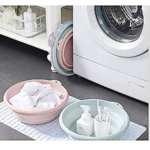 Jkhome Collapsible Wash Basin Folding Dishpan Dish Bowl Washing Tub Set of 1 (Pink - Size Small)