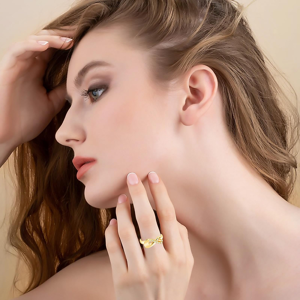 Cremation Jewelry Urn Ring for Ashes Infinity Crystal Memorial Ring for Human Dog Cat Ashes Stainless Steel Keepsake Ring for Women(Gold 10)