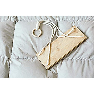 Kuratere Bamboo Hanging Wall Shelf - Indoor BoHo Plant Shelf - Macrame Rope 12 Inch Eco Friendly Wooden Floating Shelves for Organized Bedrooms, Living Rooms, Closets or Bathrooms