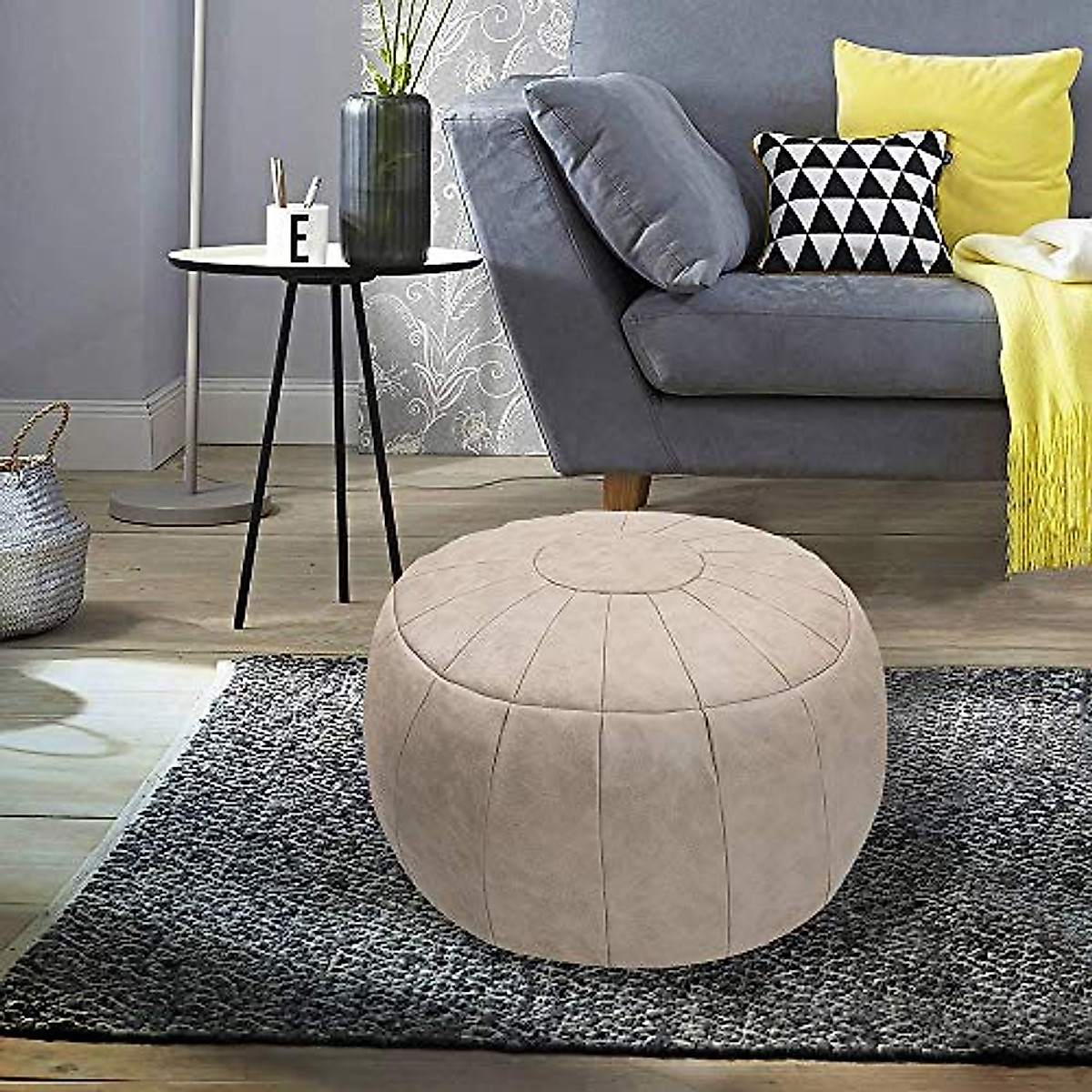 ROTOT Unstuffed Pouf Cover, Ottoman, Bean Bag Chair, Foot Stool, Foot Rest, Storage Solution or Wedding (Empty & New) (Mushroom)