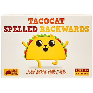 Tacocat Spelled Backwards by Exploding Kittens - 2 Players - Ages 7+ - 15 Minutes to Play - Clever Family Board Game - Couples Game, Family Game Night, Kid and Adult Board Game