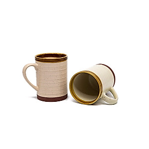 KooK Coffee Mug Set, Ceramic, Rustic Tan Brown, Terracotta Mugs, Microwave Safe, Speckled Finish, Use for Diner, Kitchen, Soup and Tea, 18.5 oz, Set of 2