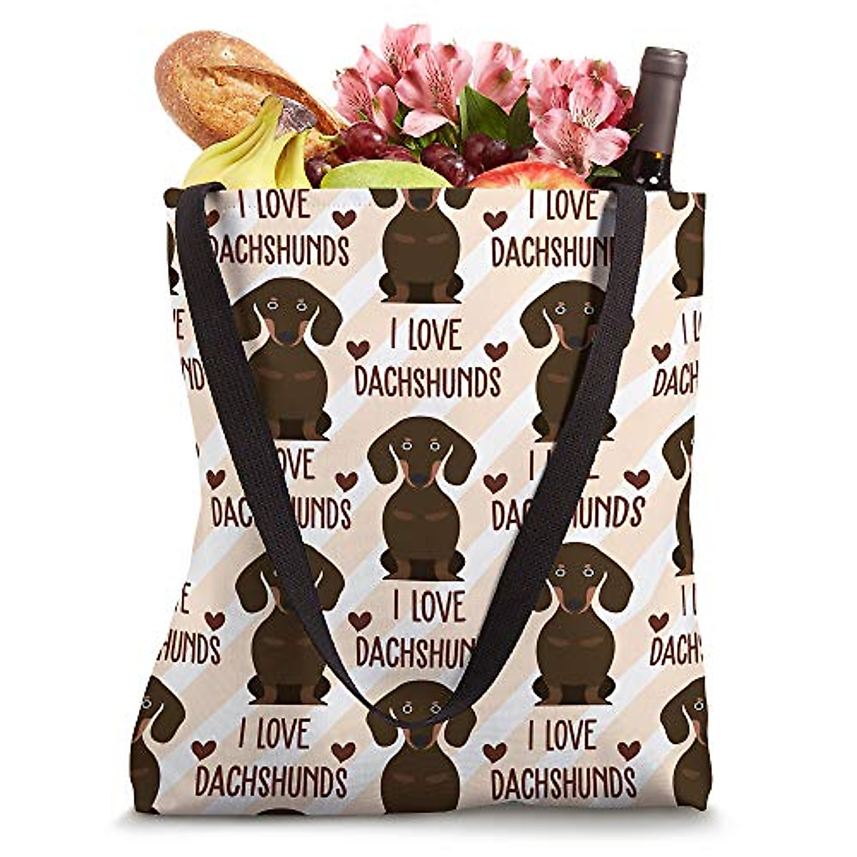 Dachshunds I Love Cute Dachshund Owner Lovers Gift Tote Bag