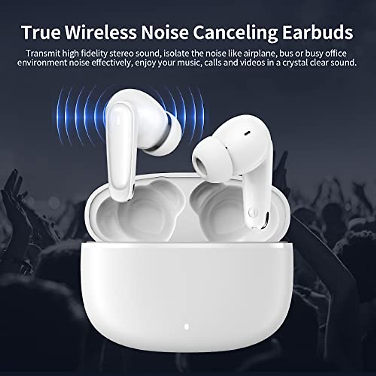 Bluetooth 5.3 Headphones for Samsung S22 S23 Ultra Flip Fold A54 A53 A12,True Wireless Noise Canceling Earbuds,Bluetooth Earbud Earphones,Sweat Resistant,HD Mic,Deep Bass for iPhone 15 Pro Pixel 6a