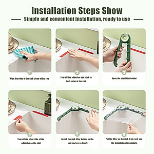 Kitchen Sink Disposable Strainer Kit (101 pcs), Sink Corner Strainer, Collapsible Kitchen Sink Disposable Strainer Holder, This kit contains 100 large size strainer bags for filtering food waste.