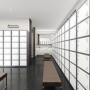 BYNSOE Metal Locker 6 Doors 71" Employees Locker Storage Cabinet Locker School Hospital Gym Locker Requires Assembly (Grey White, 6 Doors)