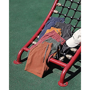 maamgic Men's 5 inch Inseam Shorts Pull-On Relaxed Fit Comfort Stretch Short Shorts with Pocket Washed Green Medium