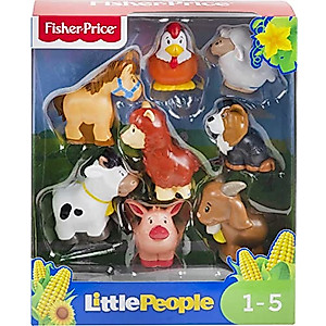 Fisher-Price Little People Toddler Toys Farm Animal Friends 8-Piece Figure Set For Pretend Play Ages 1+ Years