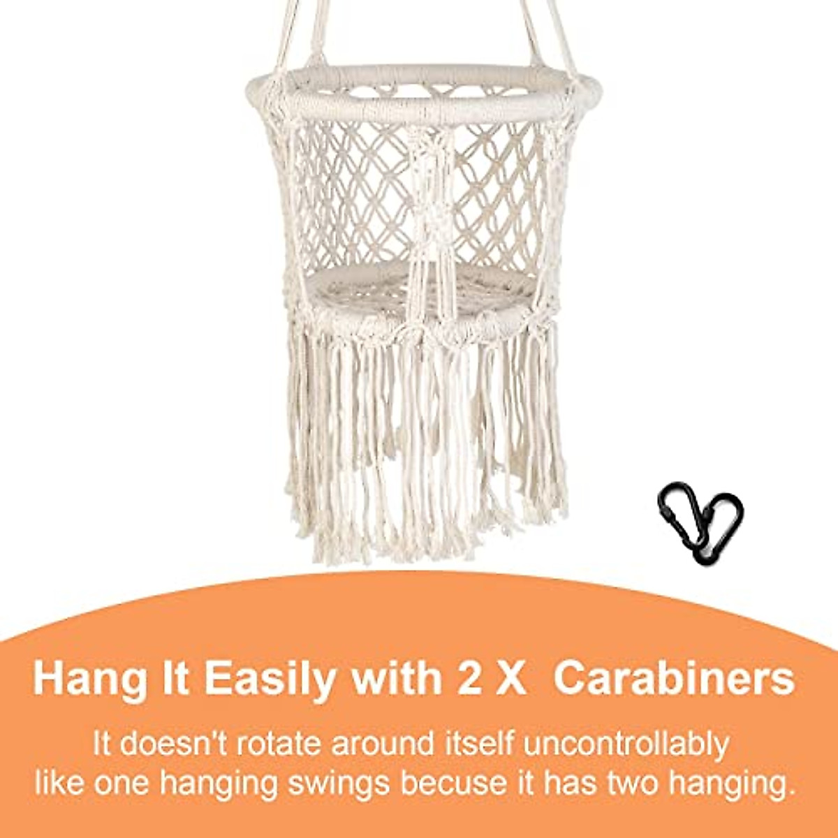 Macrame Baby Swing ,Boho Hanging Swing Seat ,Handmade Hammock Chair for Infant to Toddler,Children's Porch Swing for Indoor Outdoor Playroom Decor