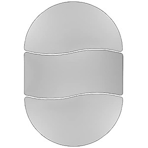 Flash Furniture 3 Piece 86" Oval Wave Collaborative Grey Thermal Laminate Activity Table Set - Height Adjustable Short Legs