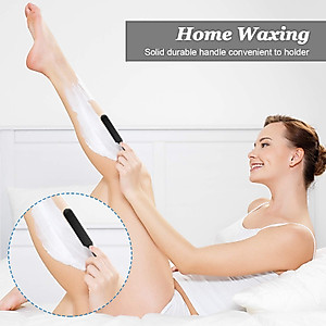 Patelai Non Stick Wax Spatulas Silicone Waxing Sticks Waxing Applicator Hair Removal Large Reusable Scraper Large Area Hard Wax Sticks for Home Salon Body Use Mixing Resin(Black)