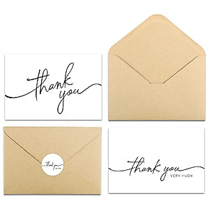 30 Pack Thank You Cards with Envelopes, 4" x 6" Professional Looking | Suitable for Business, Baby Shower, Wedding, Small Business, Graduation, Bridal Shower, Funeral