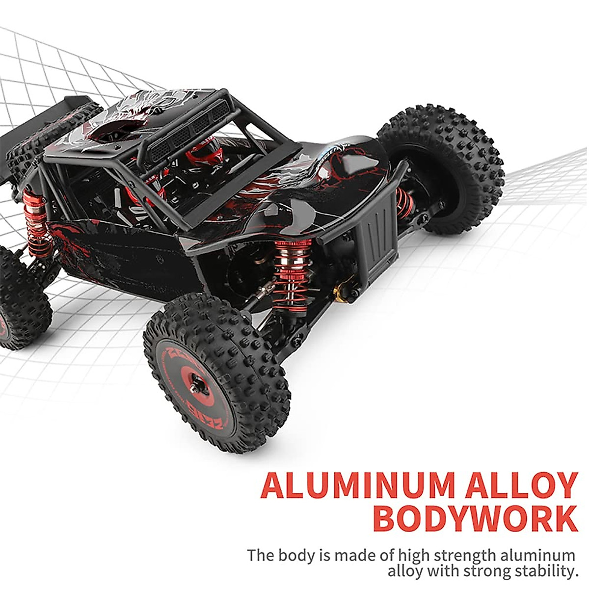 GoolRC WLtoys 124016 V2 RC Car, 1:12 Scale Remote Control Car, 4WD 75km/h High Speed Racing Car, 2.4GHz All Terrain Off Road RC Truck RTR with Brushless Motor and Metal Chassis for Kids Adults