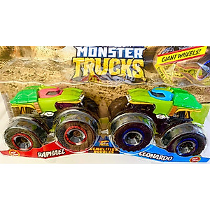 MATTL Hot Wheels Monster Trucks 2020 Demolition Doubles 1:64 Scale TNMNT Raphael & Leonardo