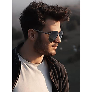 LUENX Aviator Sunglasses for Men Women Polarized-Stylish Shades Non Mirror UV400 Protection Driving Outdoor Activities 59 MM(All Black)