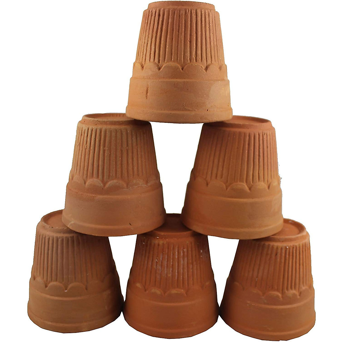 Odishabazaar Terracotta(Real Mitti) Baked Kullad - Set Of 6 using for Tea And Coffee 100/120ml