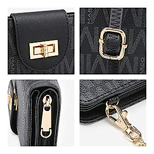 MKP Women Fashion Small Crossbody Shoulder Bags Cell Phone Purse Wallet Clutch Bag Credit Card Holder Clutch Wallets w/Removable Strap (Black)