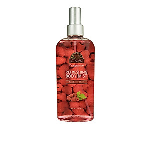 OKAY Fragrance Raspberry Blush Body Mist - Body Spray for Women, Light Perfume Mist for Skin, Clean Refreshing Scent, Uplifting and Fruity, Silicone and Paraben Free - 8 Fl Oz