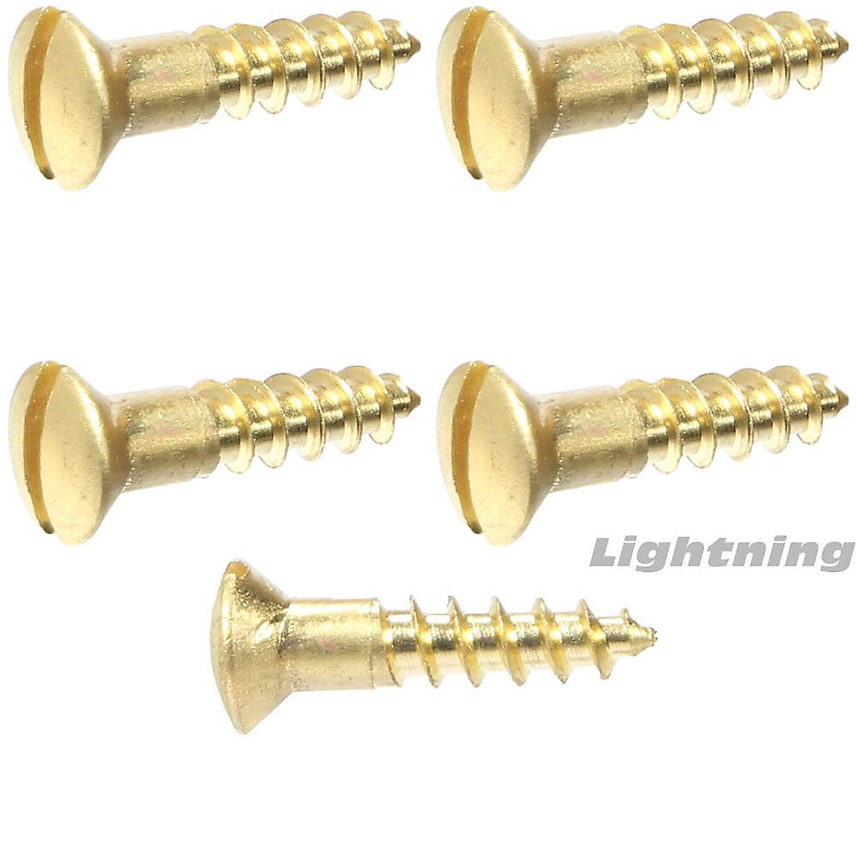 #6 x 3/8 Solid Brass Wood Screws Oval Head Slotted Drive Quantity 100