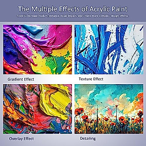 Colorful Acrylic Paint Set for Kids Crafts, 24 Colors Acrylic Art Supplies Paint with 6 Brushes &1 Palette Acrylic Crafts Paint Kit, Non-Toxic Wood Paint Kits for Kids, Beginners