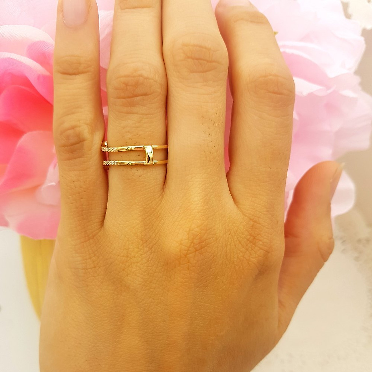 Dazzlingrock Collection Round White Diamond Enhancer Ring for Women (0.25 ctw, I-I, Clarity I2-I3) in 10K Yellow Gold Size 6.5