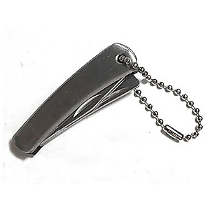 ToolUSA DIRK Stainless Steel Pocket Knife | Dual 1 7/8" (4.8 cm) Blades | 3.75" (9.5 cm) Overall | Key Ring Attachment | Polished Finish