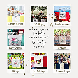 Get Snappin Table Runner, White 100% Polyester Sublimation Blanks, Screen Print Blank, Table Decor, Party Decor, Vendor Booth, Blank Banner (2' x 6', 1pc)