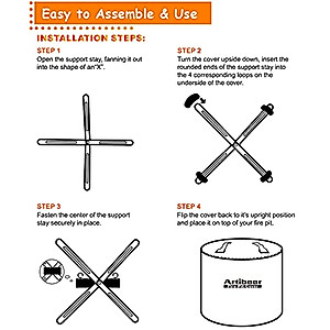 Artibear Outdoor Fire Pit Protective Shelter Cover Compatible for Solo Stove Bonfire, 21 Inch Round, Black