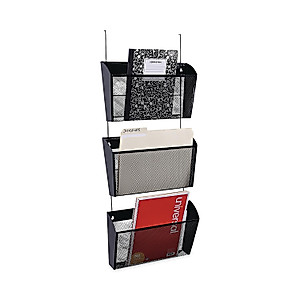 Universal 20011 Mesh Three-Pack Wall Files with Hanger, Letter, Black