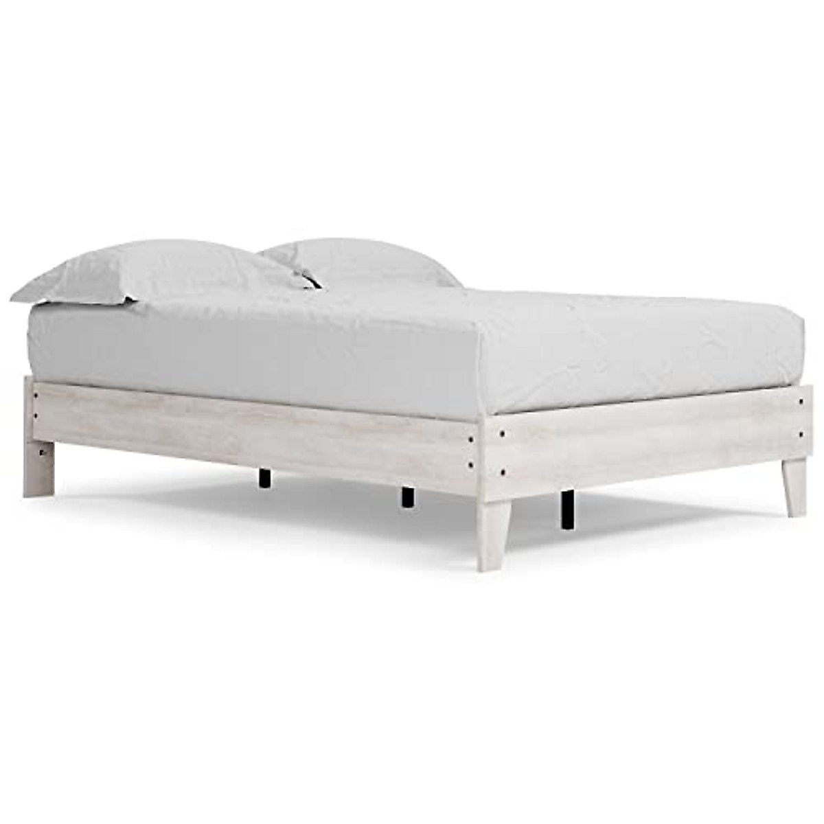 Signature Design by Ashley Shawburn Modern Farmhouse Platform Bed, Queen, Whitewash