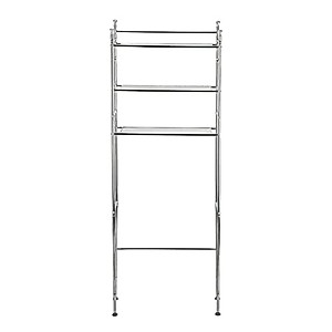 NYW Bathroom Storage Floor Standing Over The Toilet Organizer Shelves 3 Shelf Chrome, Silver(BT2021)