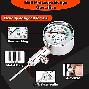 Ball Pressure Gauge, Mini Portable Basketball Football Volleyball Ulitity Air Pressure Gauge Sports Inflation Devices