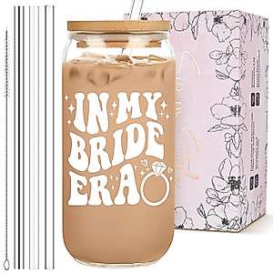 Bridal Shower Gifts - Bride Gifts - Bachelorette Gifts for Bride - Bride to Be Gifts - Wedding Gifts for Bride - Future Mrs Wifey Gifts - Cute Cool Wedding Day Gift in My Bride Era Glass Cup Tumbler