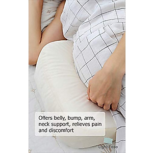 LightEase Memory Foam Pregnancy Side Sleeping Pillow Double Wedge for Body, Belly, Back Support
