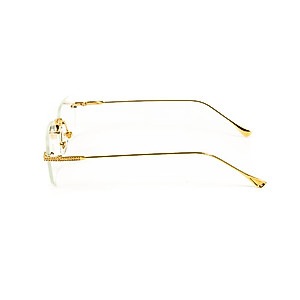 Street Knitted Gold Metal Square Clear Lens Sunglasses for Men Women