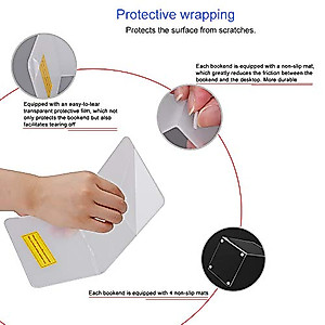 MerryNine Plastic Acrylic Bookends Pair Organizer Bookshelf Decor Decorative Bedroom Library Office School Supplies Stationery Gift (Plastic Acrylic_2 Pairs)