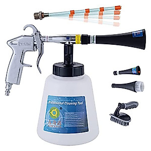 GOCCIDA 3 Car Cleaning Kit, Car Detailing Kit Cleaning Works with Air Compressor (Sponge Cloth + Brush Tips +Replacement Hose) 3 Parts Car Cleaning kit