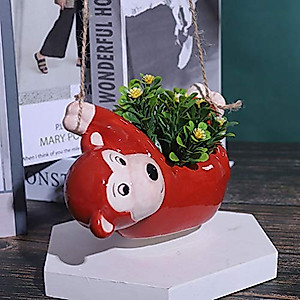 Hemoton Outdoor Pots 1pc Monkey Ceramic Flowerpot Succulent Office Pot Holder Animal Plant Porcelain Succulent Pots Pottery Table Succulent Planter Bonsai Landscape Ceramics Succulents