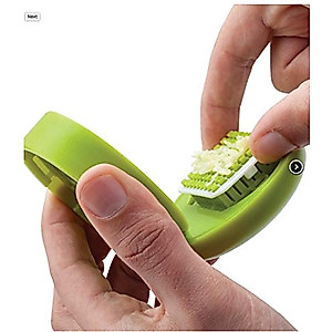 Joie Garlic Press and Chopper with Storage Container, Stainless Steel Blades, Green