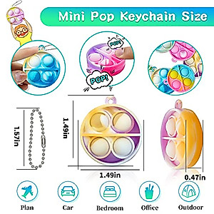 ONKULL® Pop Keychain Fidget Toys , 30 Pcs Pop Keychain Fidget Toys It for Kids Party Favors Mini Fidgets Packs Sensory Stress Relief Popper Toys Party Gift for Boys Girls Adults