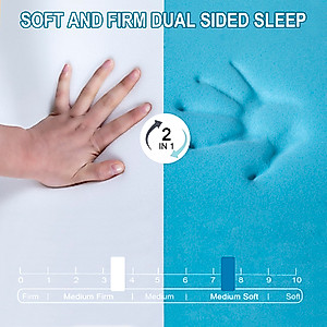 Planet Sleepings Queen Mattress 3 Inch Tri-fold Gel Foam Mattress, Adjustable Softness Relief Back Pain Breathable and Washable Cover, CertiPUR-US